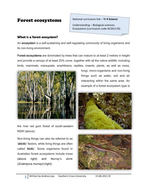 Forest ecosystems - Forest Learning