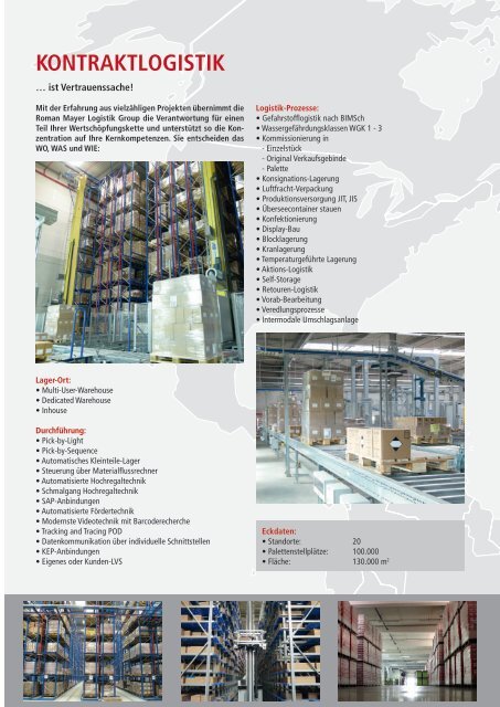 Roman Mayer Logistik Group Broschüre - B4B Schwaben
