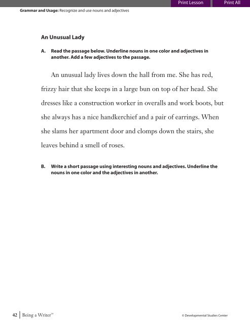 Being a Writer Skill Practice Teaching Guide Grade 5
