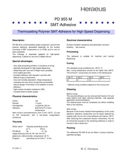 PD 955 M SMT-Adhesive - Drihm