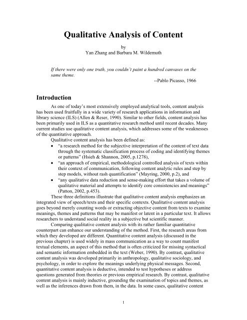 Qualitative Analysis of Content