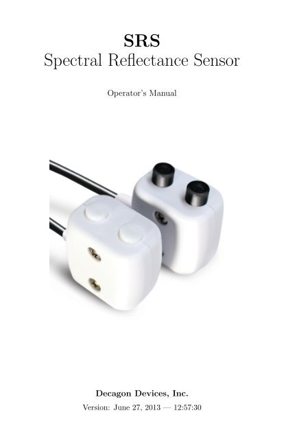 SRS Spectral Reflectance Sensor - Decagon Devices, Inc.