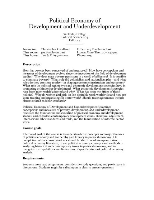 Political Economy of Development and Underdevelopment