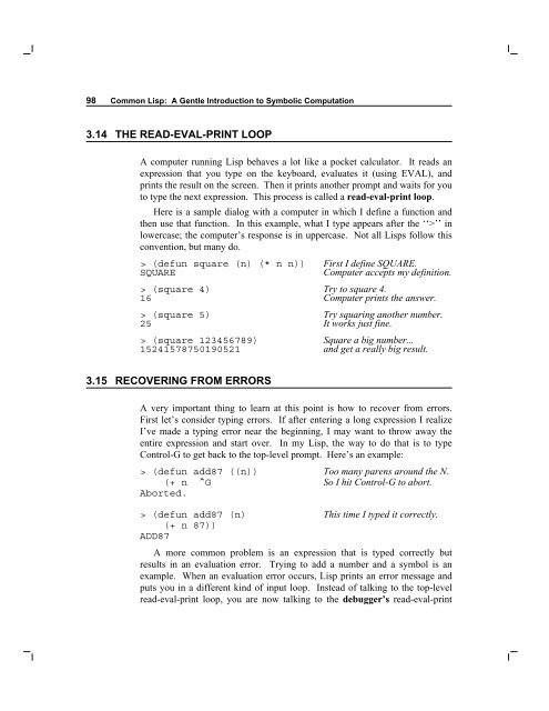 98 Common Lisp A
