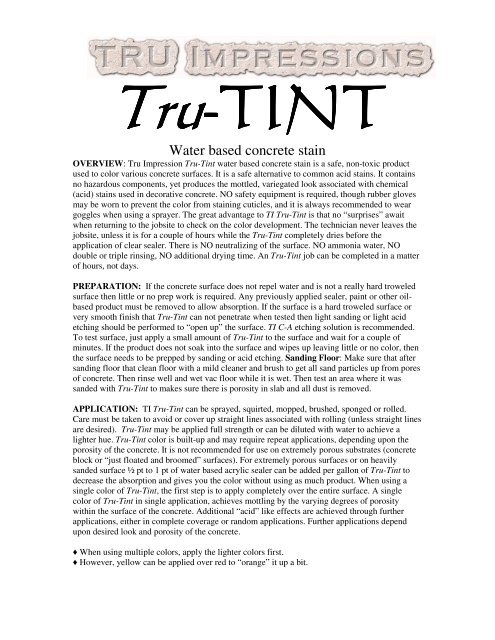 Download a TI Tru Tint color chart and data information pdf file