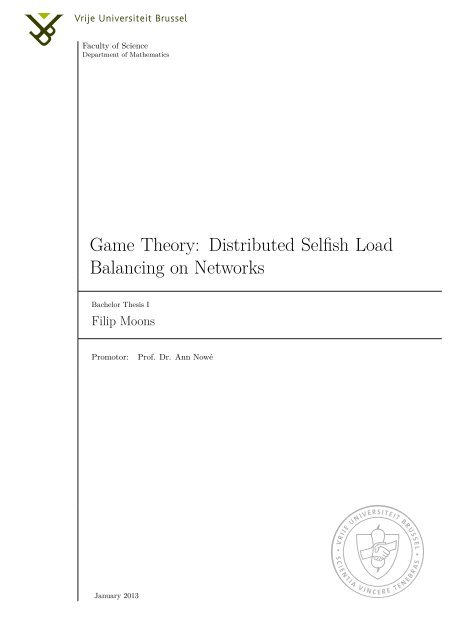 Game Theory: Distributed Selfish Load Balancing on Networks