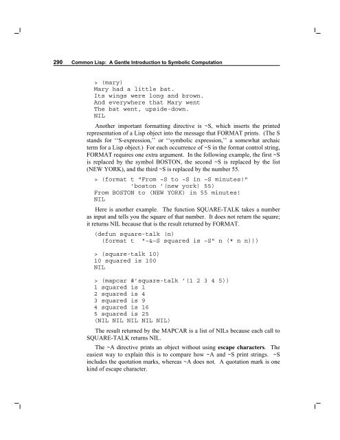 290 Common Lisp: A