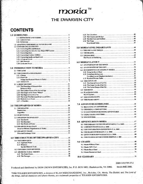 MERP 2900 - Moria - The Dwarven City - Free