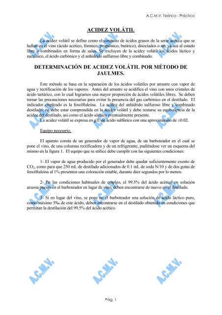 ACIDEZ VOLÁTIL