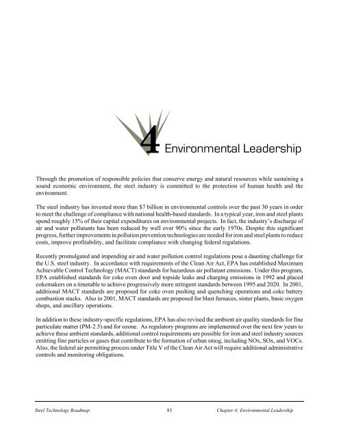 ITP Steel: Steel Technology Roadmap -- Chapter Four ... - EERE