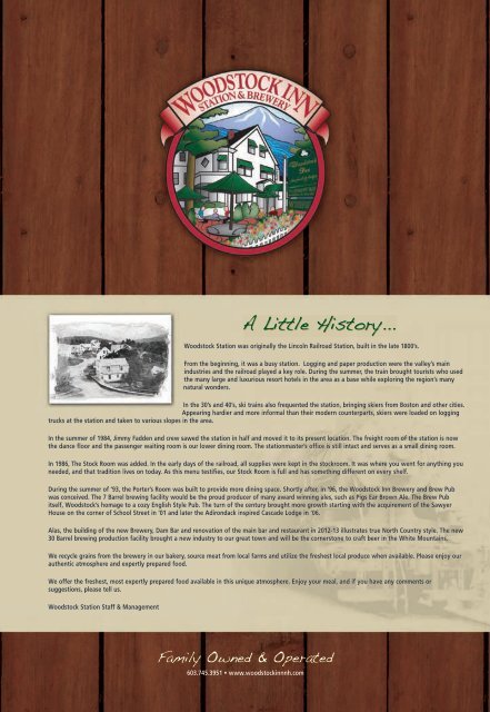 view menu - Woodstock Inn Station & Brewery