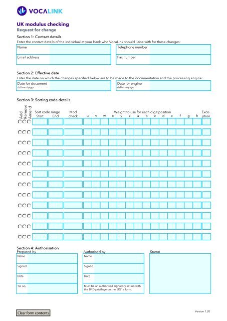 UK modulus checking - VocaLink
