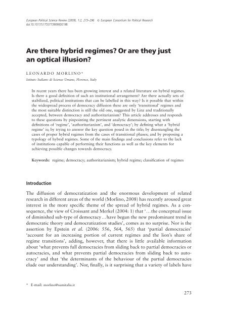 Are there hybrid regimes? Or are they just an optical ... - Studium