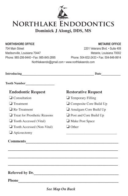 Referral Form (PDF) - Northlake Endodontics