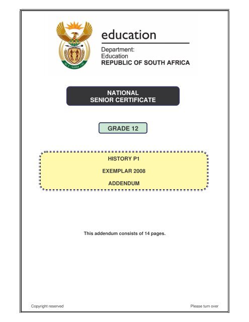 NATIONAL SENIOR CERTIFICATE GRADE 12 - Curriculum