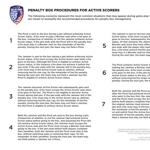 penalty box procedures for active scorers - Roller Derby