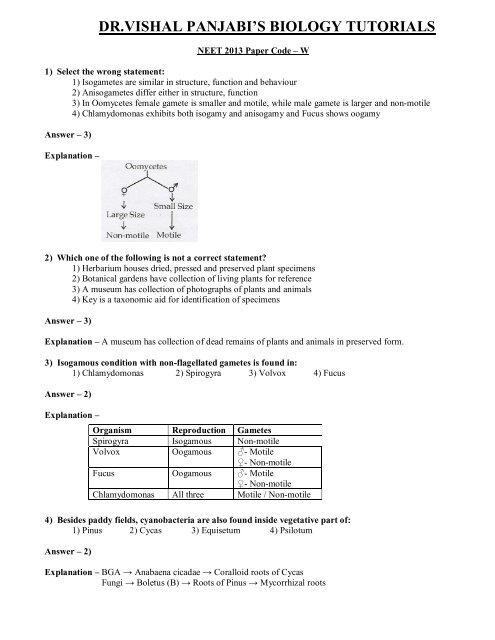 DR.VISHAL PANJABI'S BIOLOGY TUTORIALS - NEET BIOLOGY