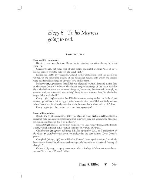 Elegy Poem Examples