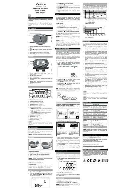 PE326FM USER MANUAL - Oregon Scientific