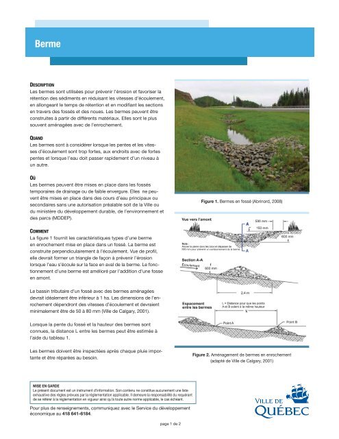 Berme - Ville de Québec