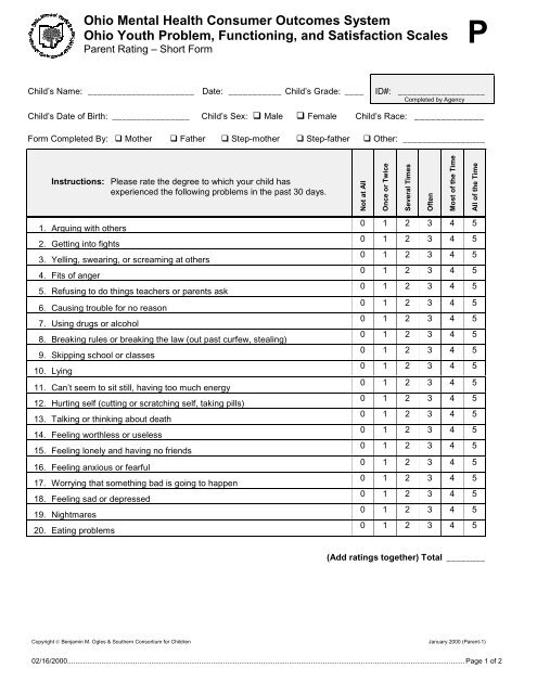 Ohio Scales Parent - Applied Behavioral Solutions, LLC