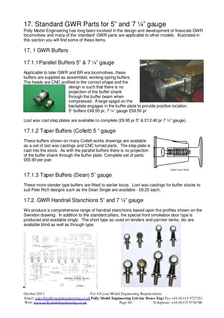 Polly Model Engineering Combined Catalogue – LNJE