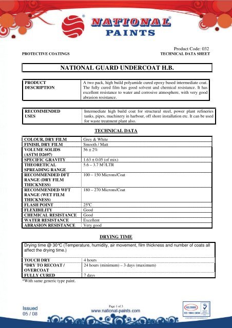 NATIONAL GUARD UNDERCOAT H.B. - National Paints