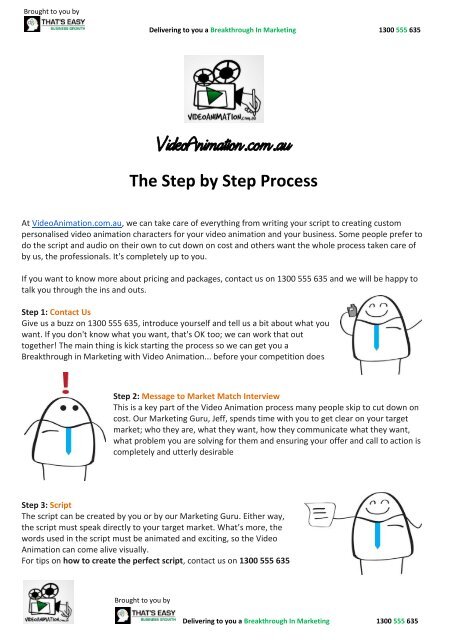 To download a PDF Fact Sheet on Video Animation - That's Easy ...
