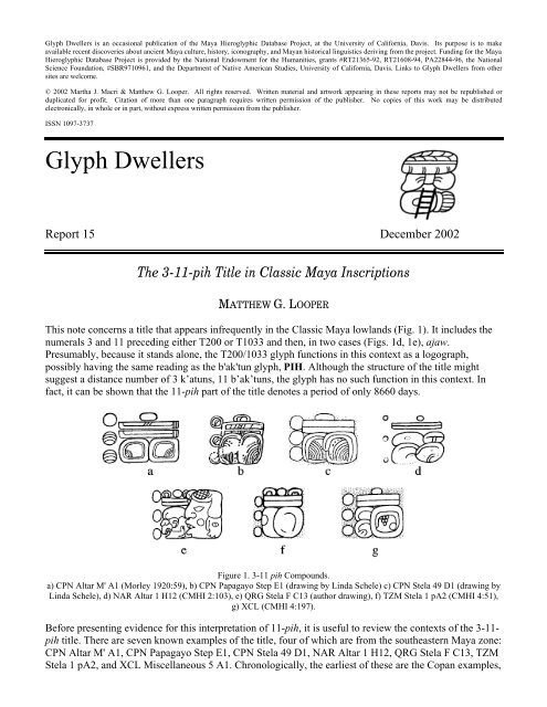 The 3-11-pih Title in Classic Maya Inscriptions - Native American ...