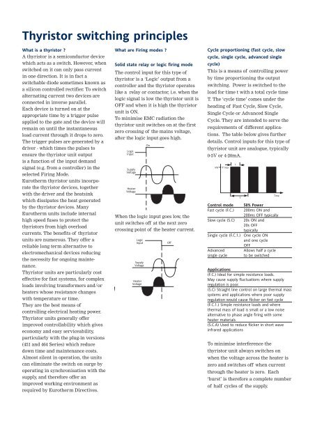 Thyristor switching principles - Temperature Control and ...