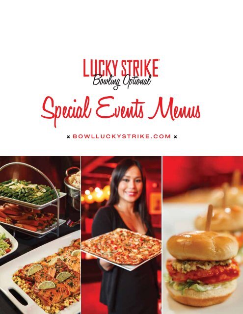 Special Events Menu - Lucky Strike Lanes