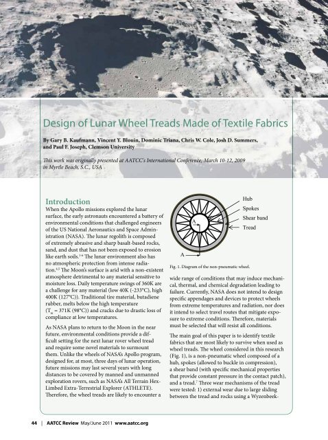 Design of Lunar Wheel Treads Made of Textile Fabrics