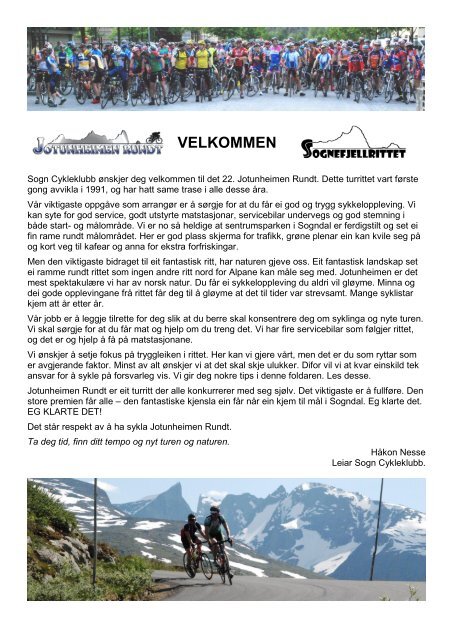 VELKOMMEN - Jotunheimen Rundt