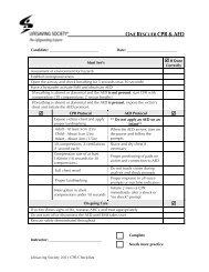 CPR Checklist - Lifesaving Society - BC and Yukon