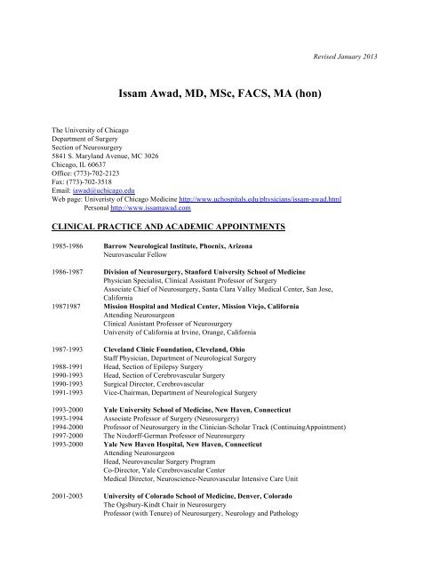 Dr. Awad Full CV - Dr Issam Awad