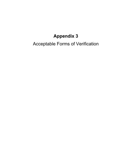 Appendix 3 Acceptable Forms of Verification - HUD