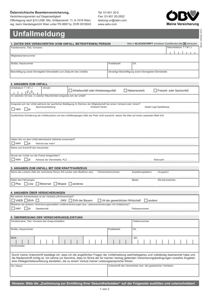 Unfallmeldung Magazine