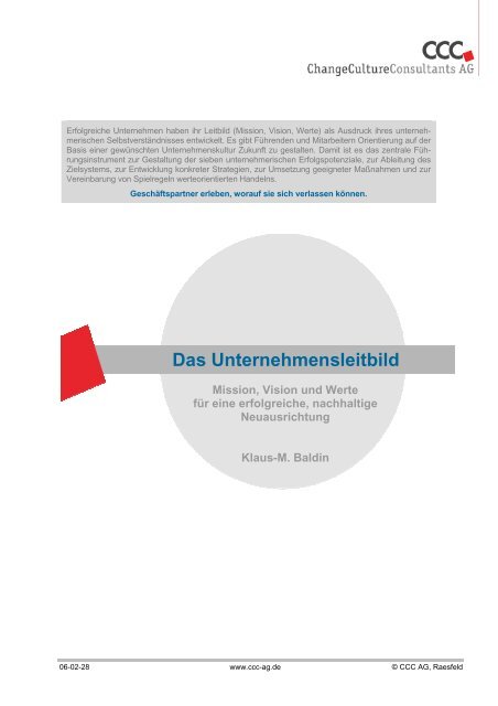 Das Unternehmensleitbild