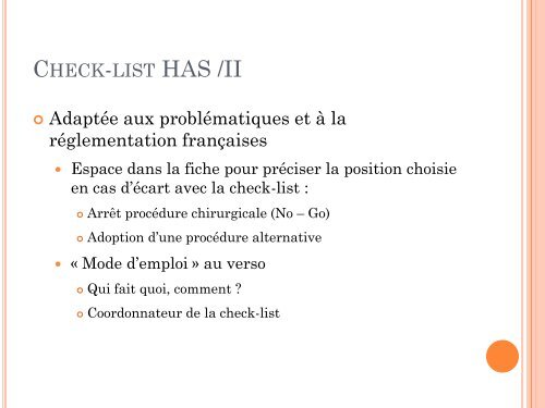CHECK-LIST HAS /II Adapt