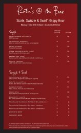 Ruth's Chris Steak House Menu - Weddings in Aruba