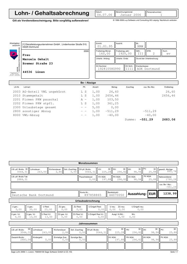Lohnscheine Magazine