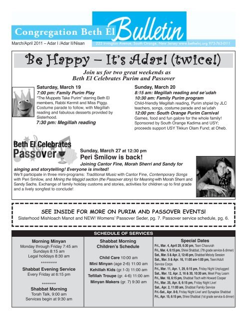 Be Happy – It's Adar! (twice!) - Congregation Beth El