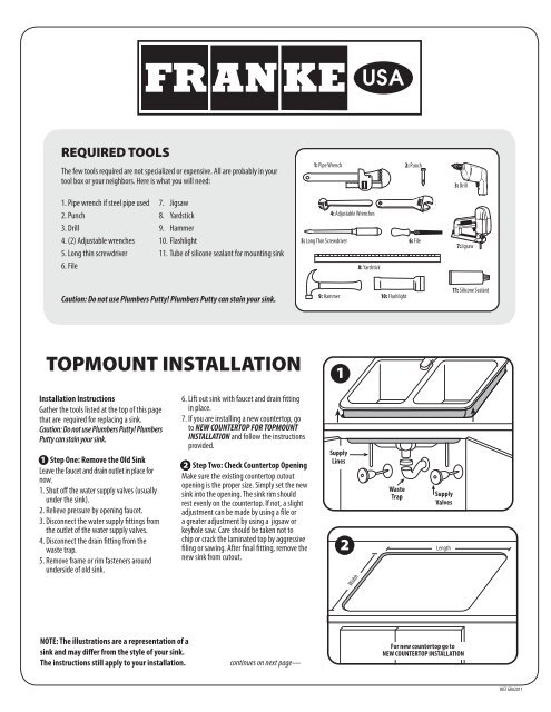 Installation Instructions 7 1 6 3 4 5 1 2 4 3