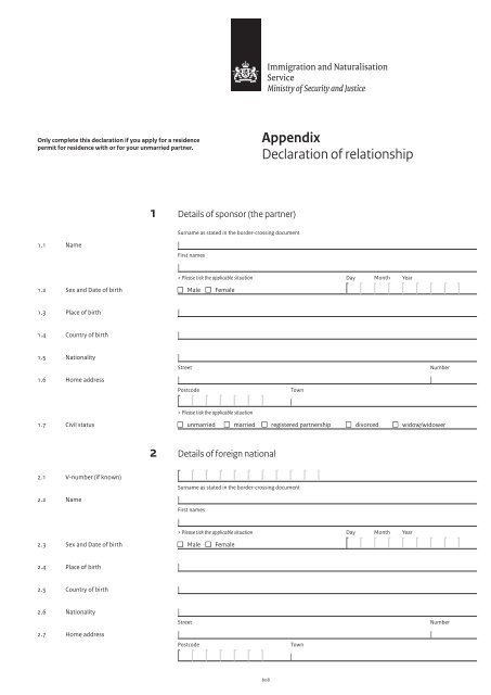 Appendix Declaration of relationship