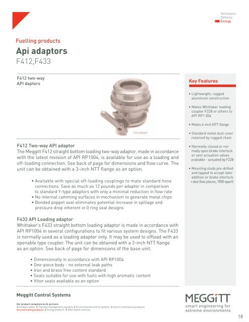 Api adaptors - Meggitt Fuelling Products
