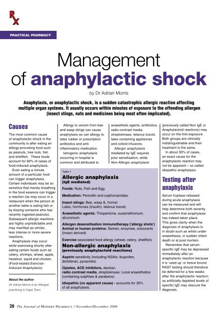 Management of anaphylactic shock - Surrey Allergy Clinic