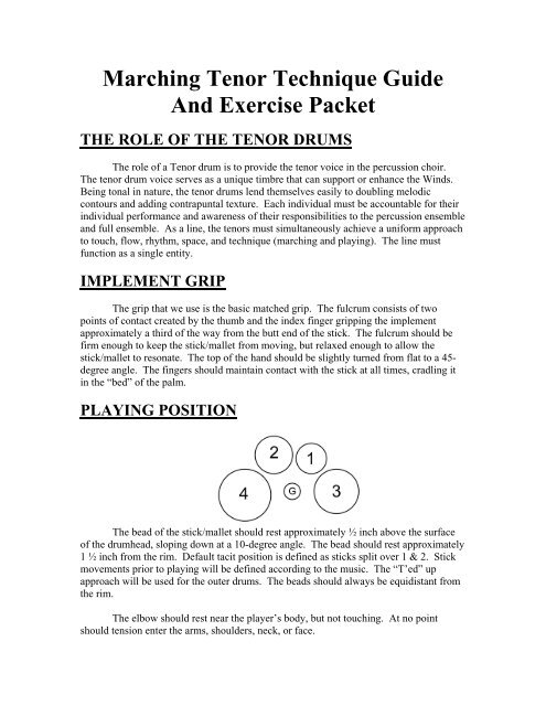 Marching Tenor Technique Guide And Exercise Packet