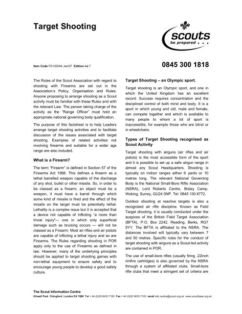 Rifle Shooting Permission Form - Belchamps Scout Activity Centre