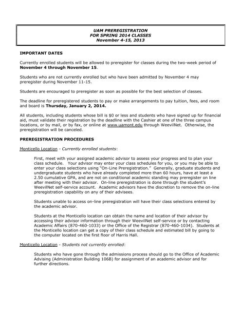 Pre-Registration Instructions