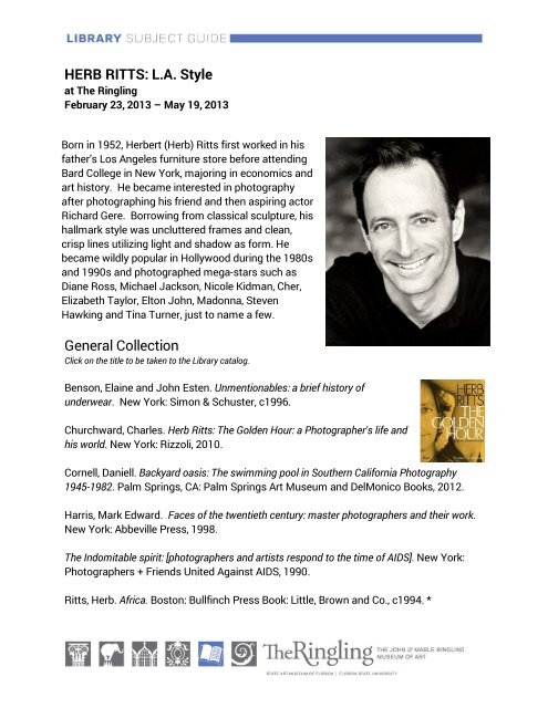 HERB RITTS: L.A. Style General Collection - Ringling Museum of Art